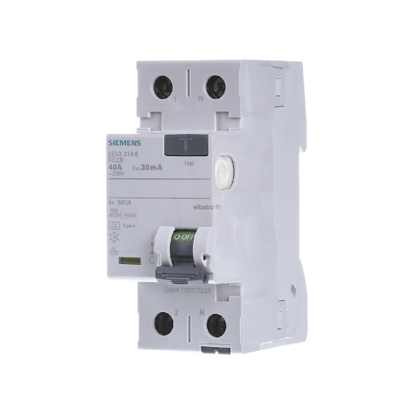 Siemens 5SV3314-6 Interruttore Automatico Differenziale 2P Tipo A 40A 30 mA 230V